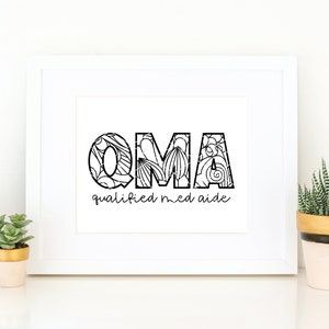 Qualified Medication Aide Svg Cut File QMA Mandala Med Assistant Dxf ...