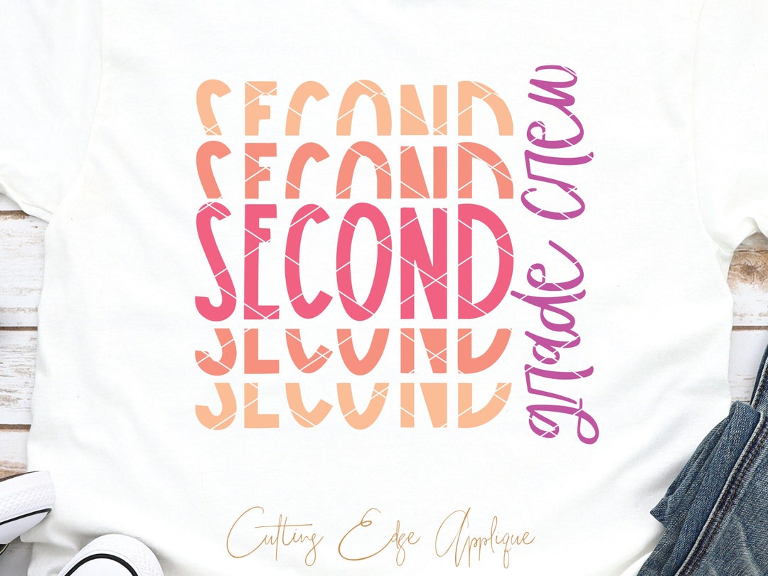 Stacked Second Grade Crew Svg Cut File Teacher 2nd Grade Squad - Etsy