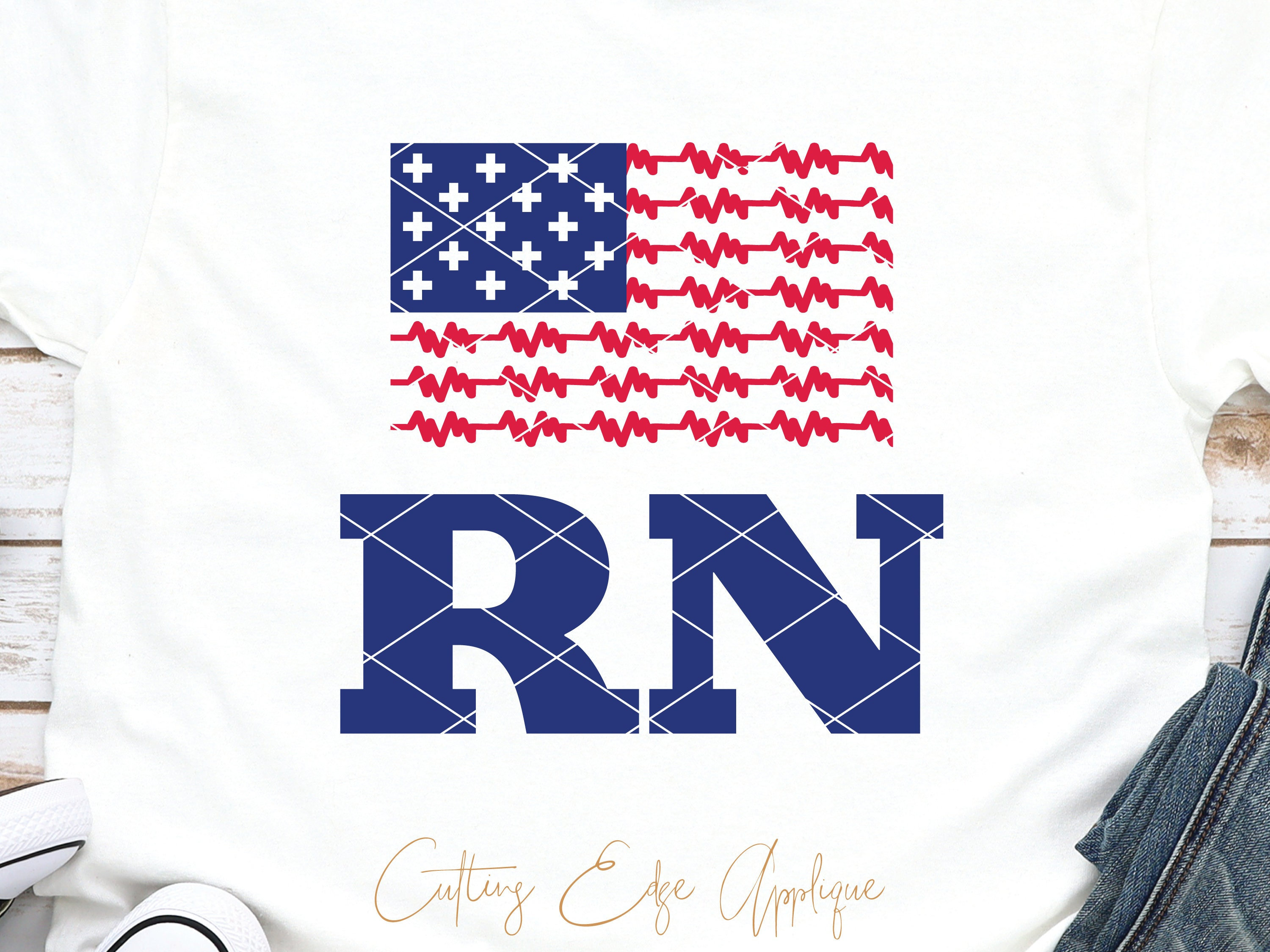 RN USA Flag Svg Cut File Png Dxf Registered Nurse July 4th - Etsy Ireland