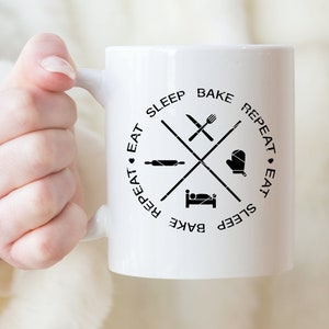 Baking Svg Eat Sleep Bake Repeat Svg, Chef Svg Foodie Svg Cupcake Svg ...