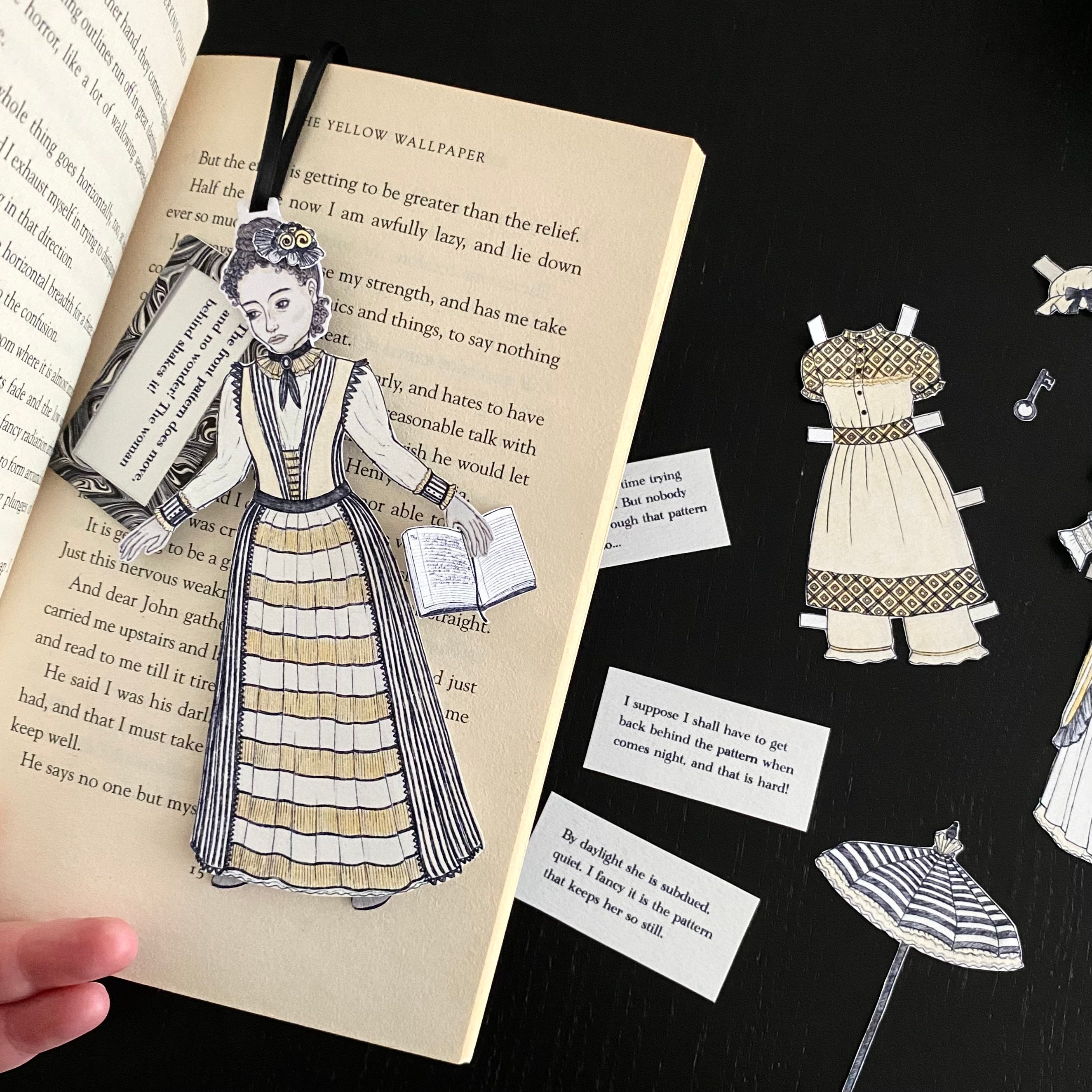 Yellow Wallpaper Paper Doll Bookmark - Etsy