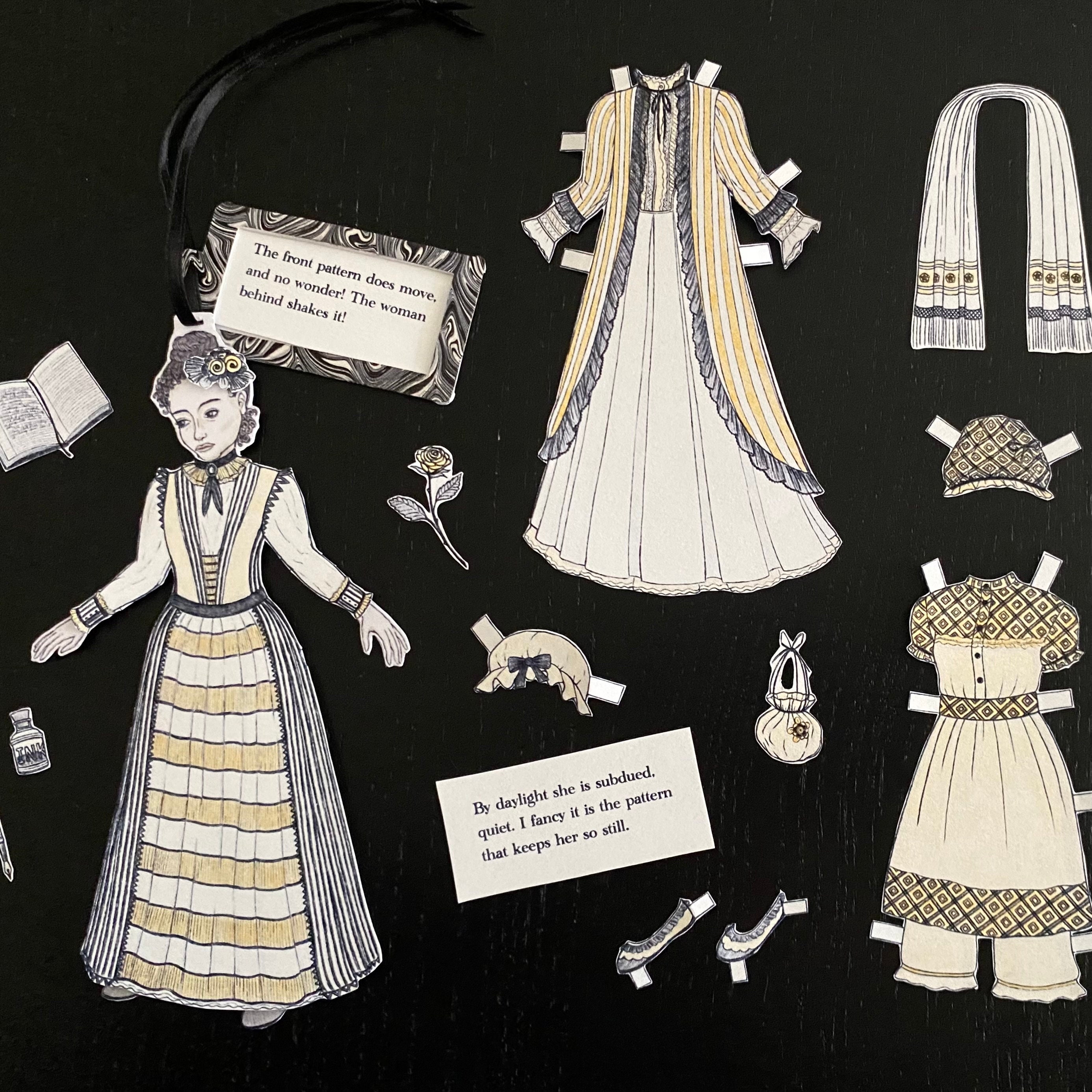 Yellow Wallpaper Paper Doll Bookmark - Etsy