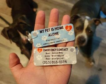 Pet Alert Keychain, My Pet is Home Alone Keychain, Emergency Pet ...
