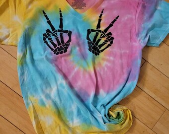 Skeleton Peace Sign Shirt | Etsy