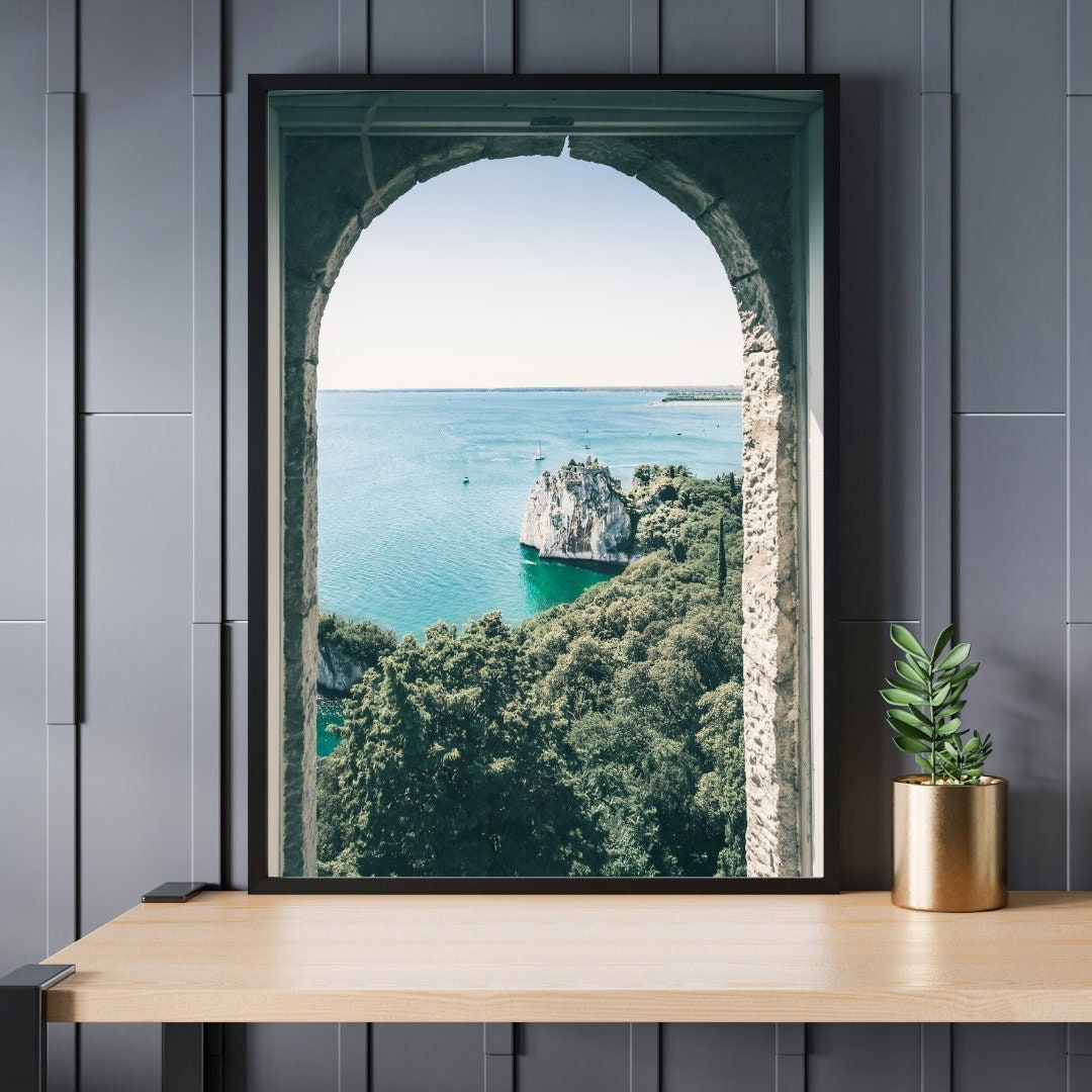Ocean View Through a Window - Beach Ocean Waves Photography - Sea Bay ...