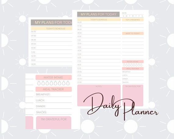 Planner Your Days With Ease Sunset Theme Daily Planner - Etsy