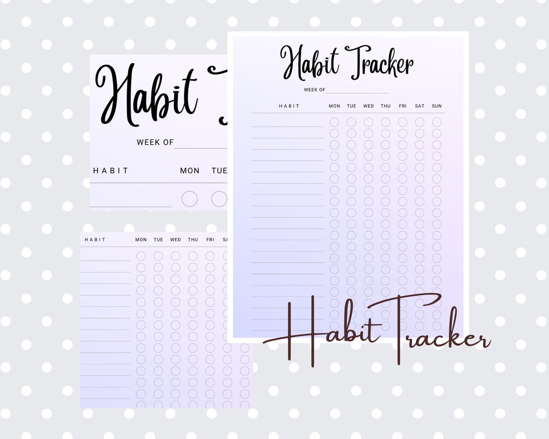 Track Your Habits & Stay Accountable - Habit Tracker - Downloadable and ...