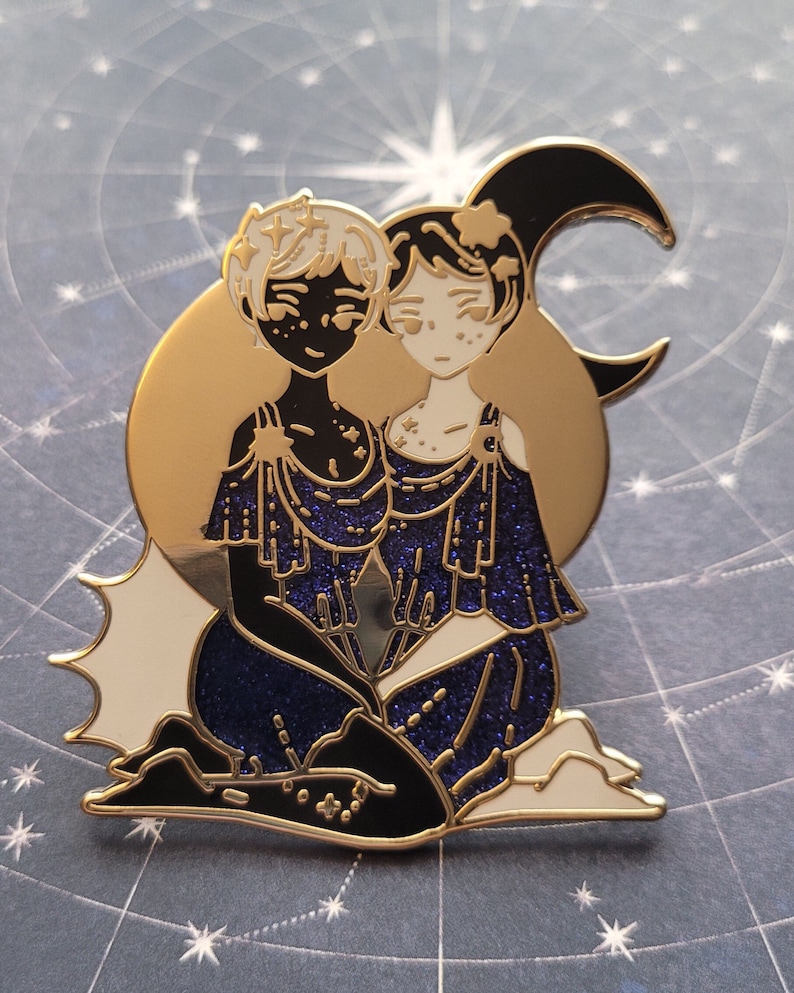 Gemini Zodiac Boy Enamel Pin | Etsy