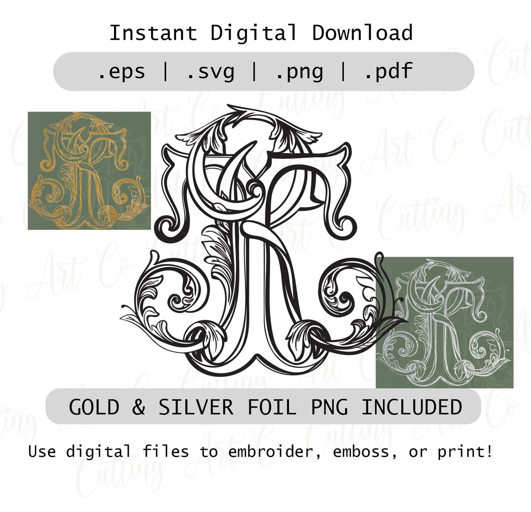 R T Intertwined Monogram - .eps, .svg, .pdf, .png - Digital Download ...