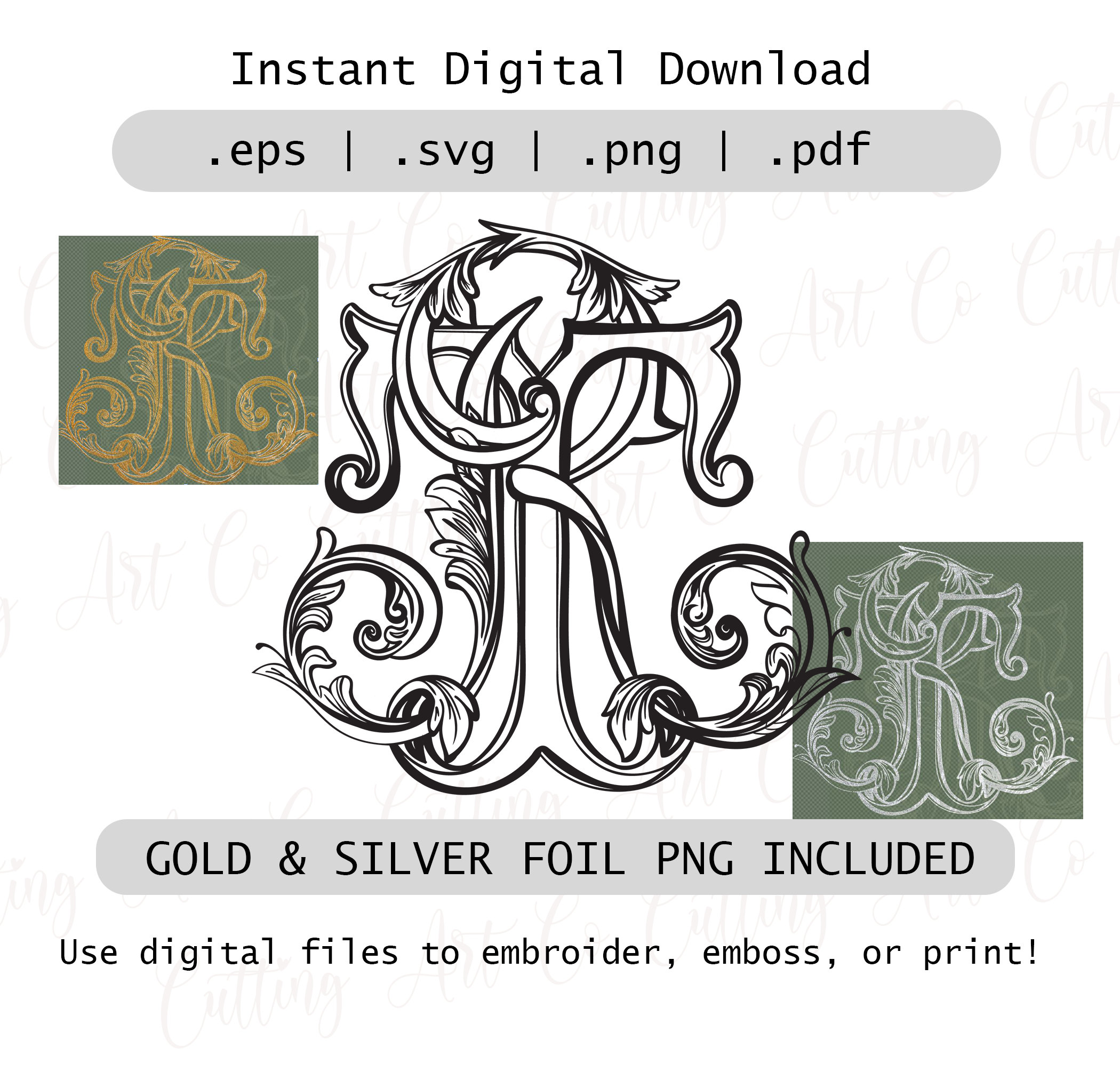 R T Intertwined Monogram - .eps, .svg, .pdf, .png - Digital Download ...