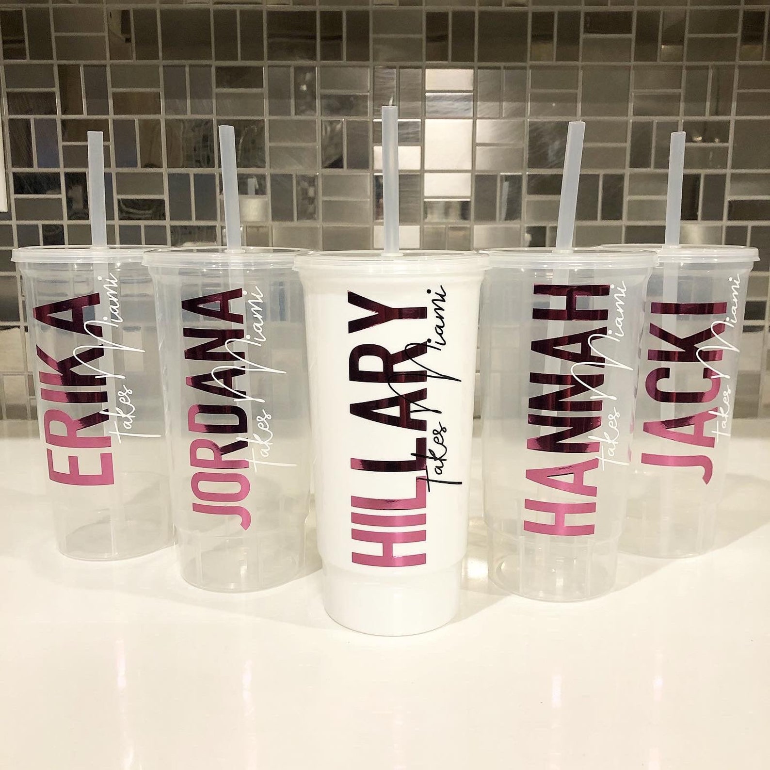 Personalized Bachelorette Cups With Name - Reusable Cups With Lid and ...