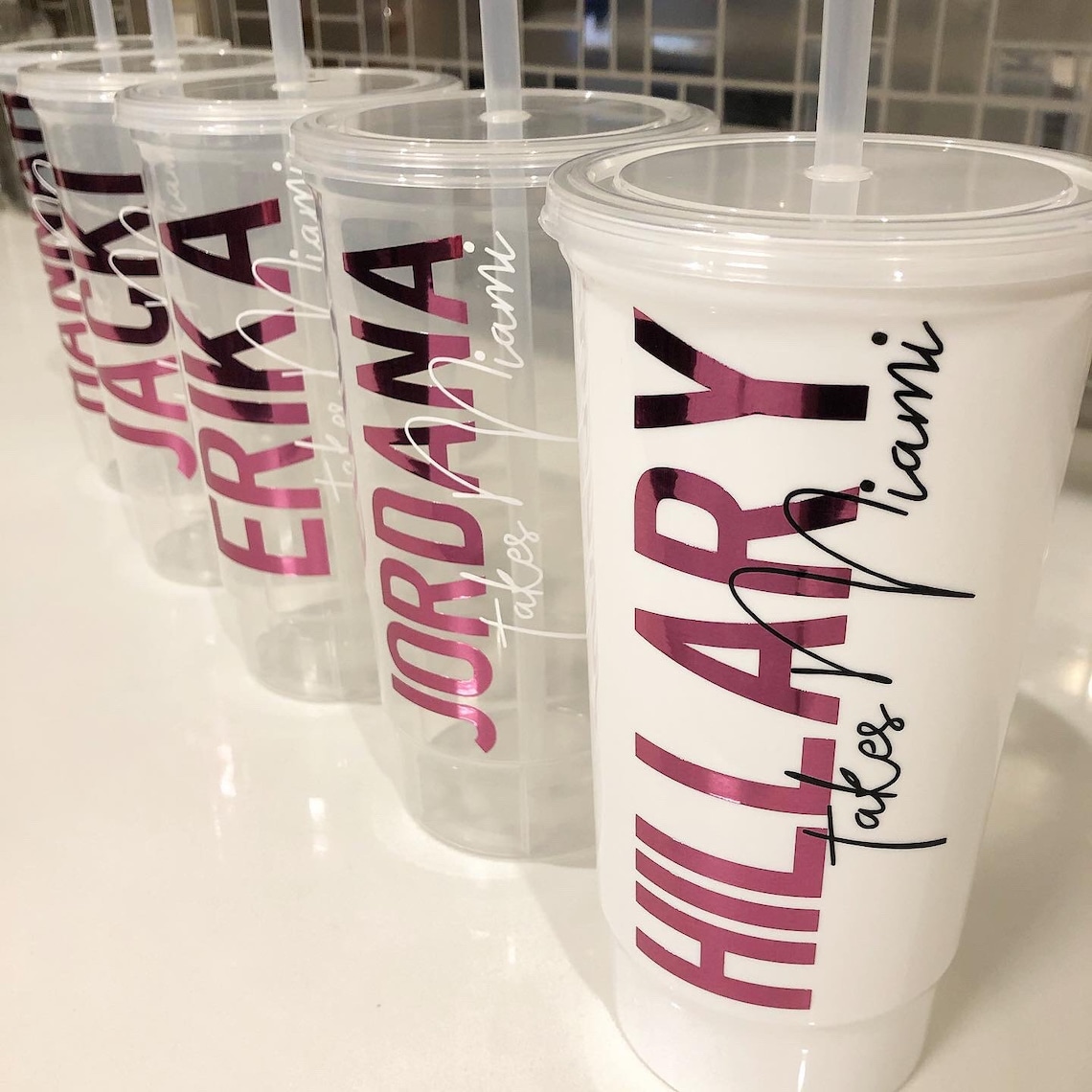 Personalized Bachelorette Cups Plastic Party Cups With Lid | Etsy