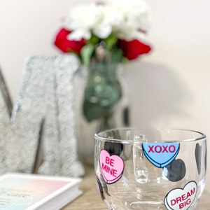 Valentines Coffee Mug Heart Candy Clear Mug Personalized Coffee Mug ...