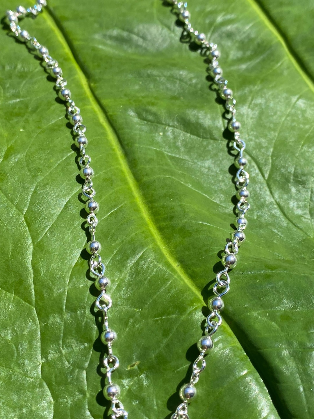 Silver Beaded Chain - Etsy