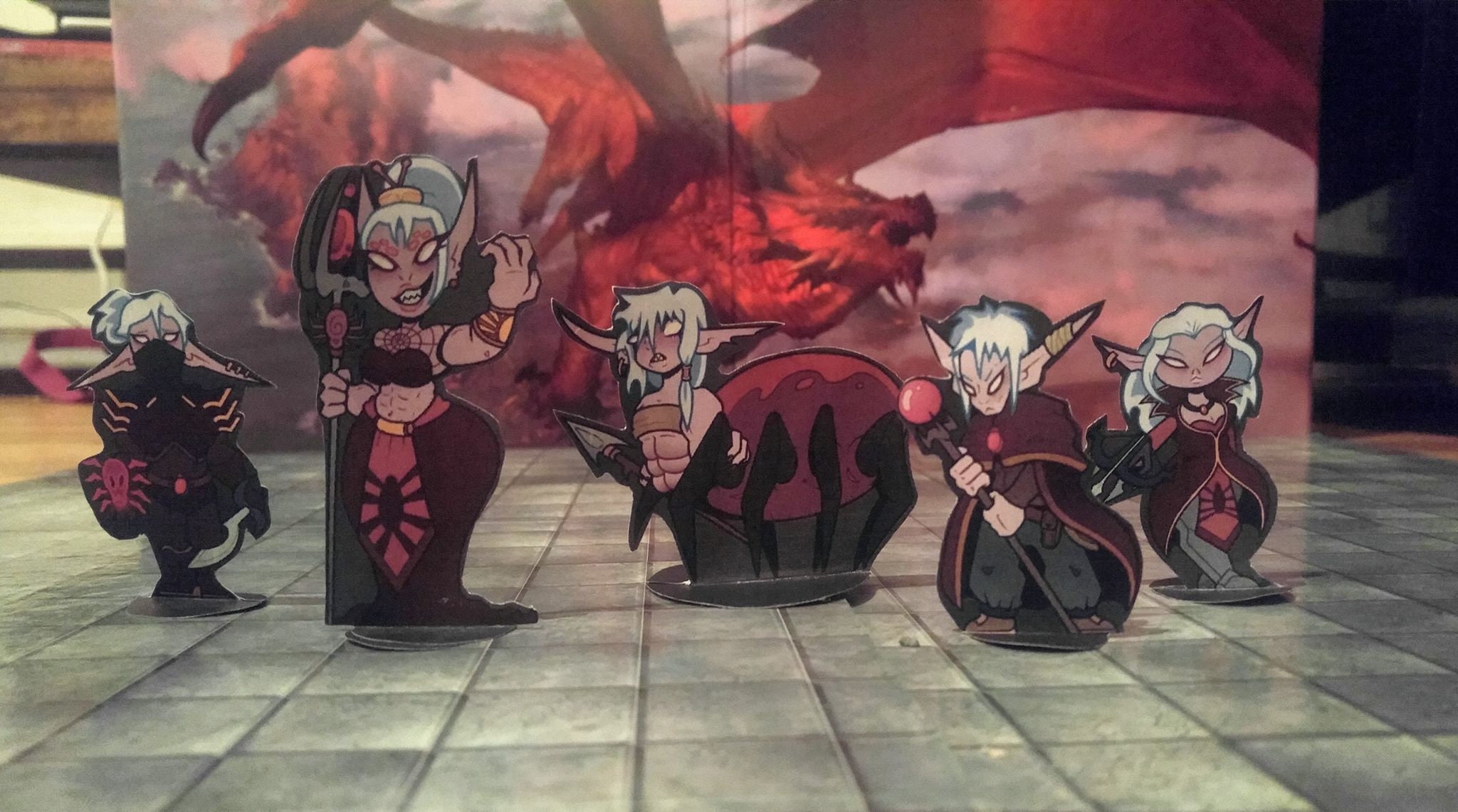 D&d/tabletop RPG Paper Miniatures, Drow / Dark Elf Set, DIGITAL FILE ...