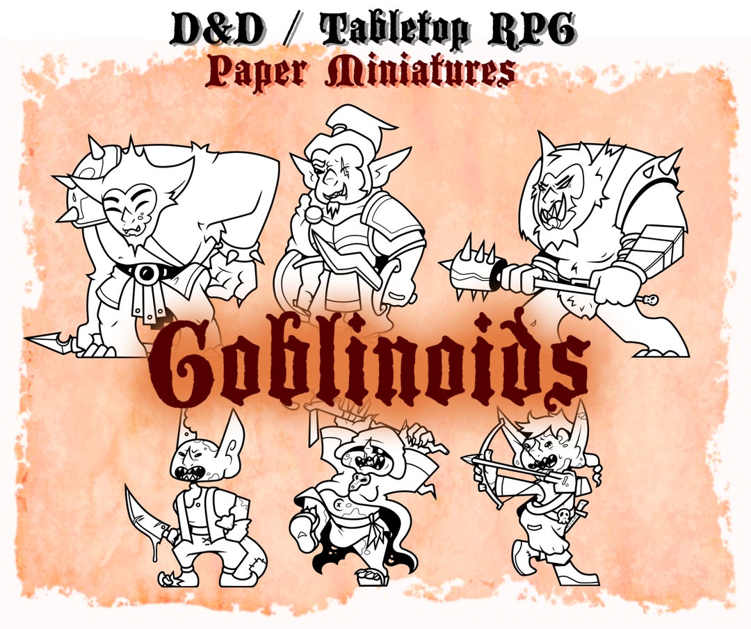 D&d/tabletop RPG Paper Miniatures, Goblinoids Set, DIGITAL FILE Pdf - Etsy