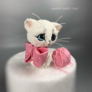 Fondant Kitty-fondant Cat-fondant Cake Topper-cake Decorations-decor ...