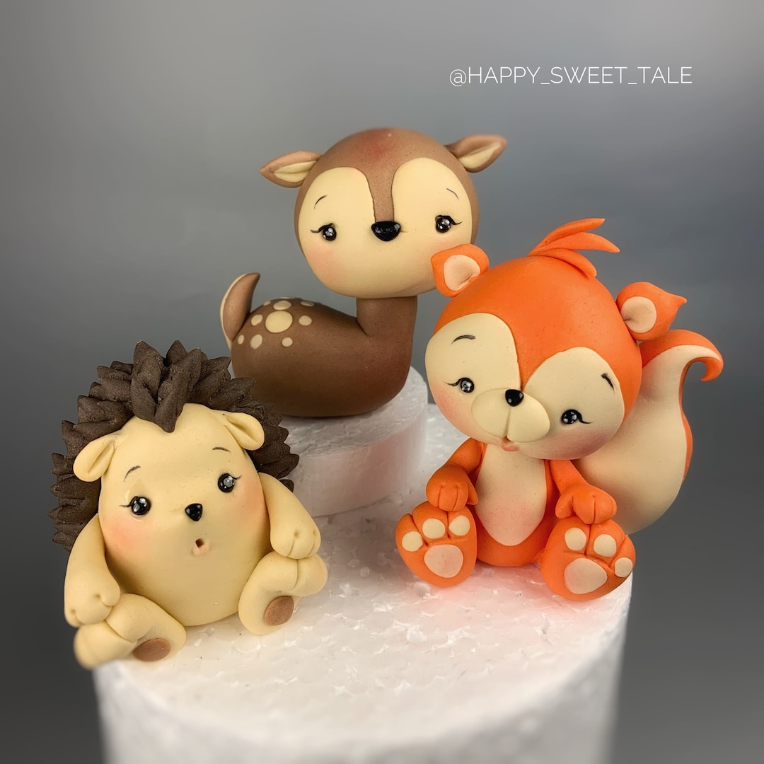 Handmade Fondant Forest Animals for Cake Fondant Cake Topper for Cake ...