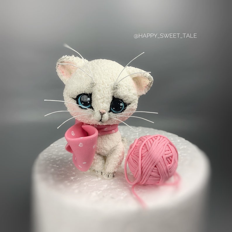 Fondant Kitty-fondant Cat-fondant Cake Topper-cake Decorations-decor ...
