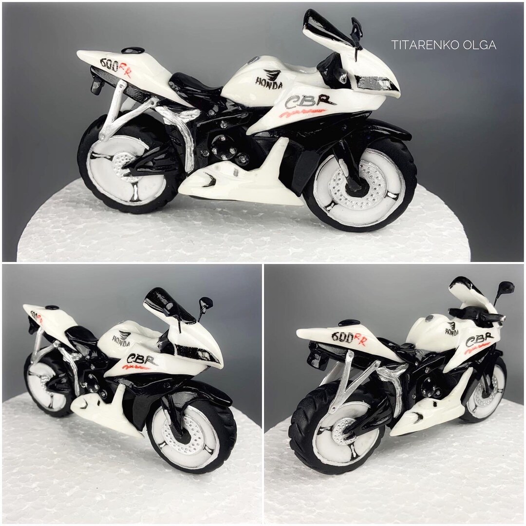 Fondant Motorbike-kids Birthday-motorbike-fondant Cake Topper-cake ...