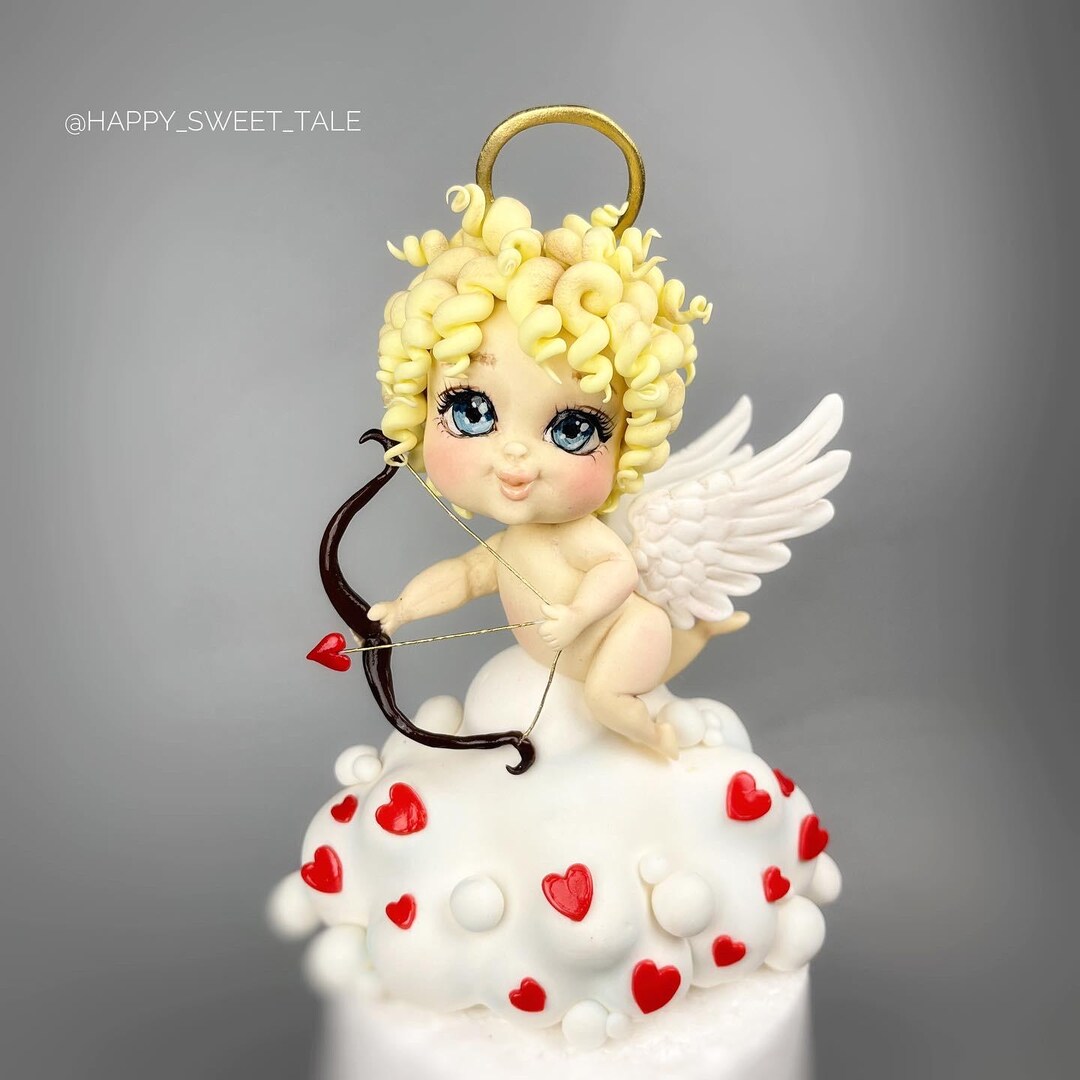 Fondant Angel for Cake Sugar Paste Angel Birthday Angel Fondant Cake ...