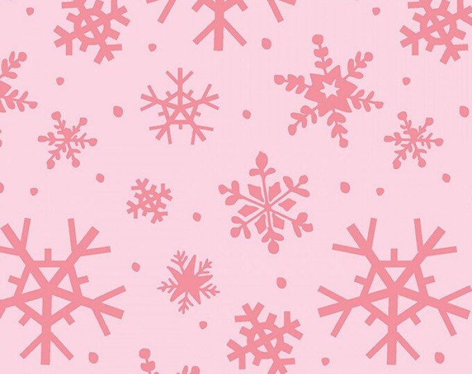 HOLLY HOLIDAY Petal Pink Snowflakes by Christopher Thompson Riley Blake ...