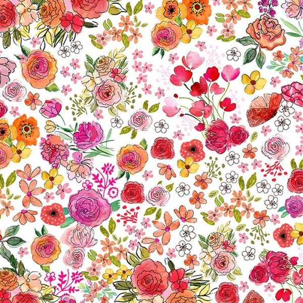 Large Floral Fabric - Etsy