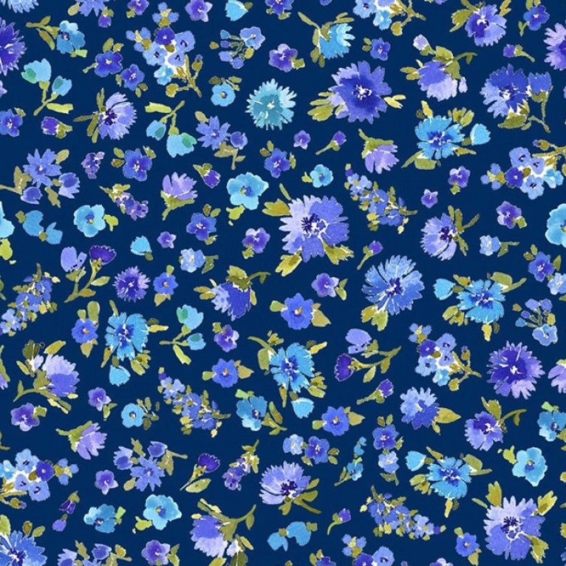 Navy Aqua Fabric - Etsy