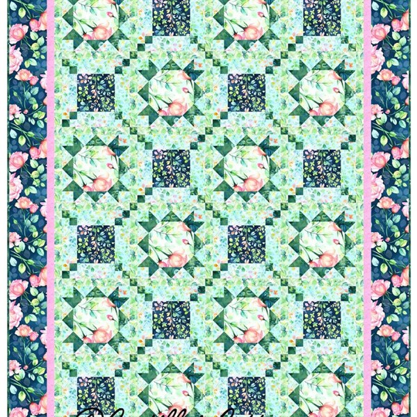 Blue Roses Quilt Pattern - Etsy