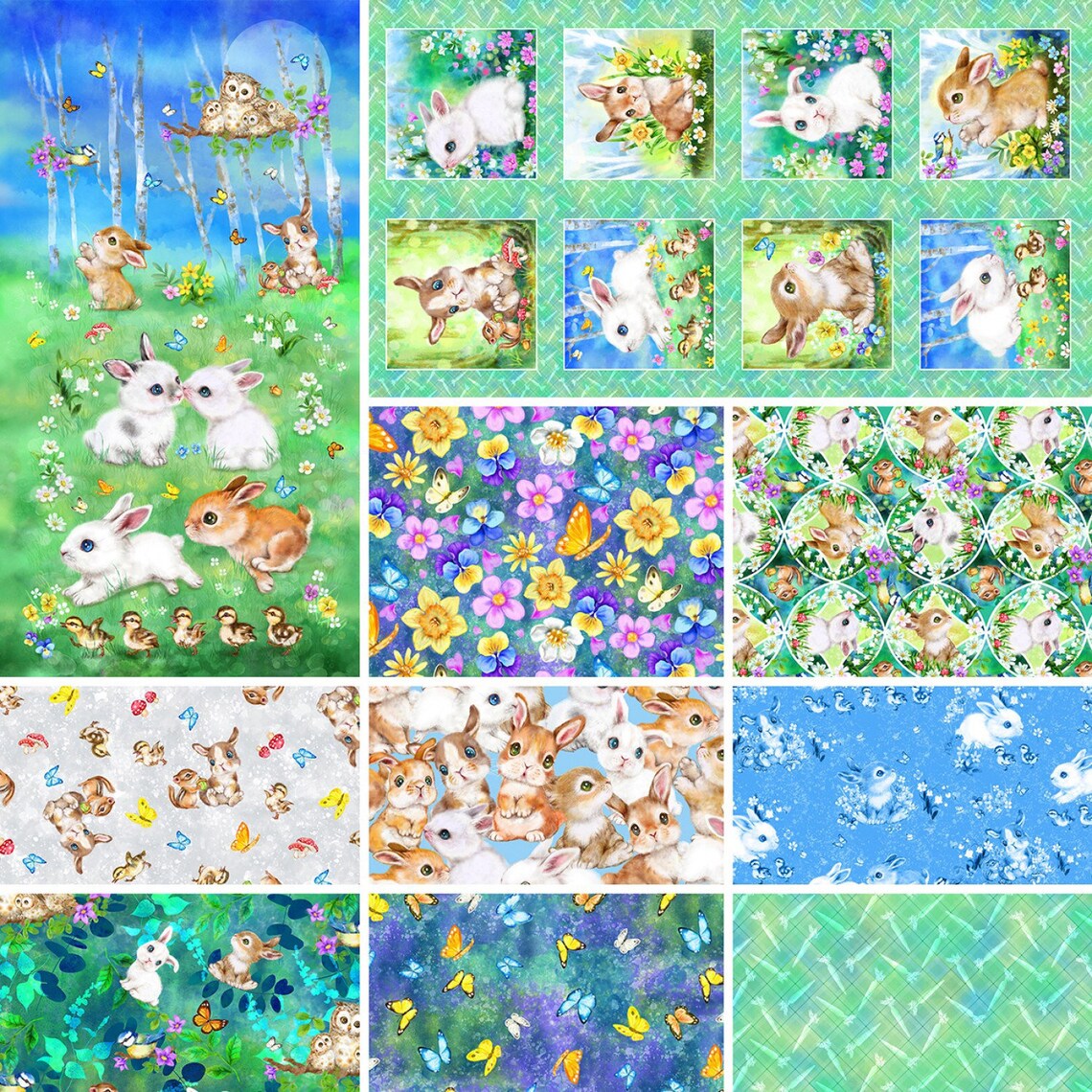 Bunny Meadows DANCING BUTTERFLIES Studio E 100% Cotton - Etsy