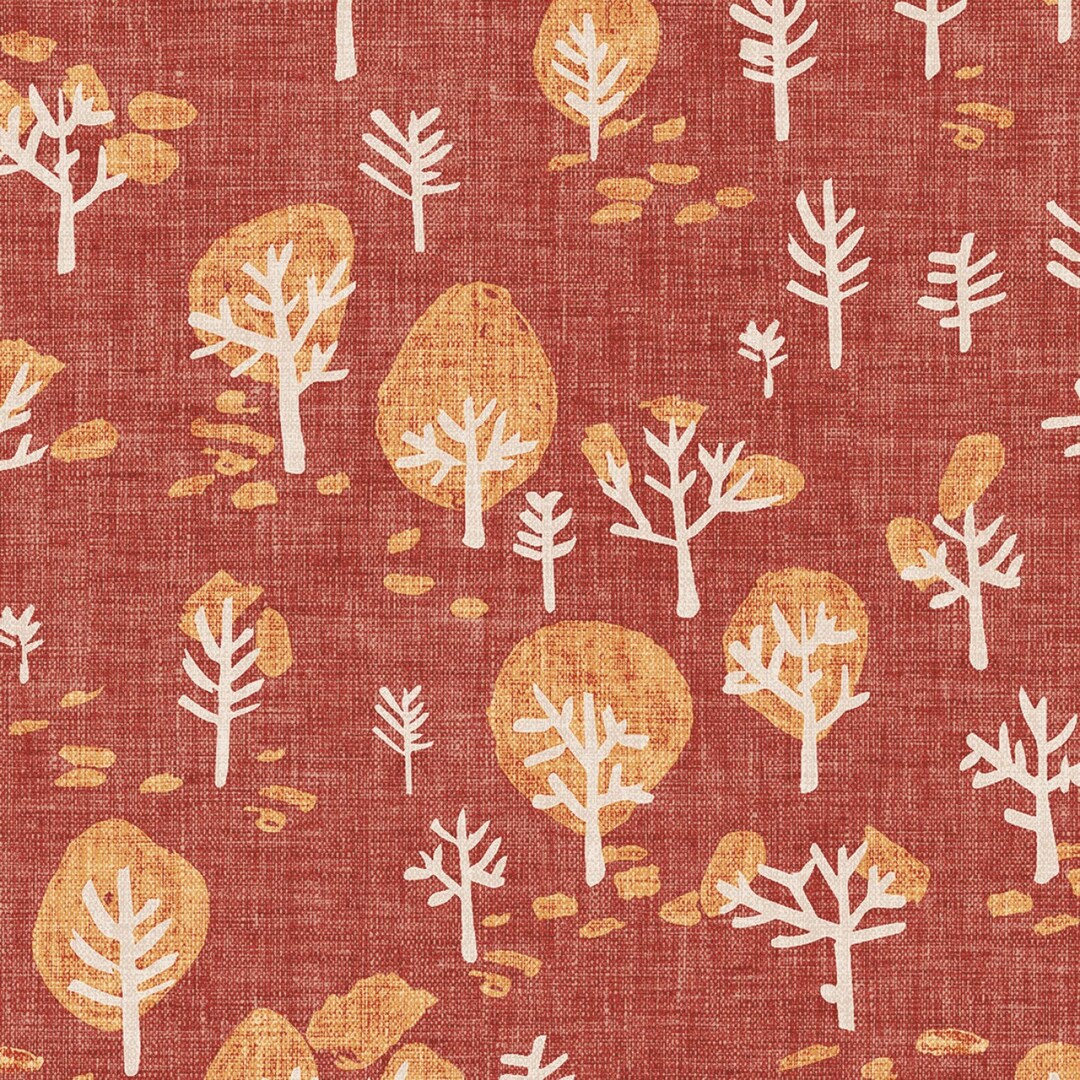 Autumnity, Tree Fabric, Dark Rust, Autumn Fall, Clothworks, 100% Cotton ...