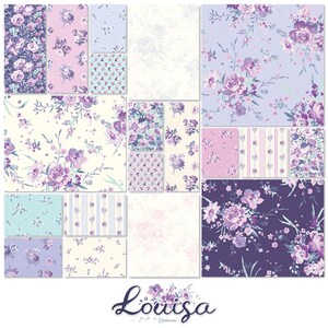 Louisa, Fat Quarter Bundle, 19 Pieces, Clothworks, 100% Cotton Quilting ...