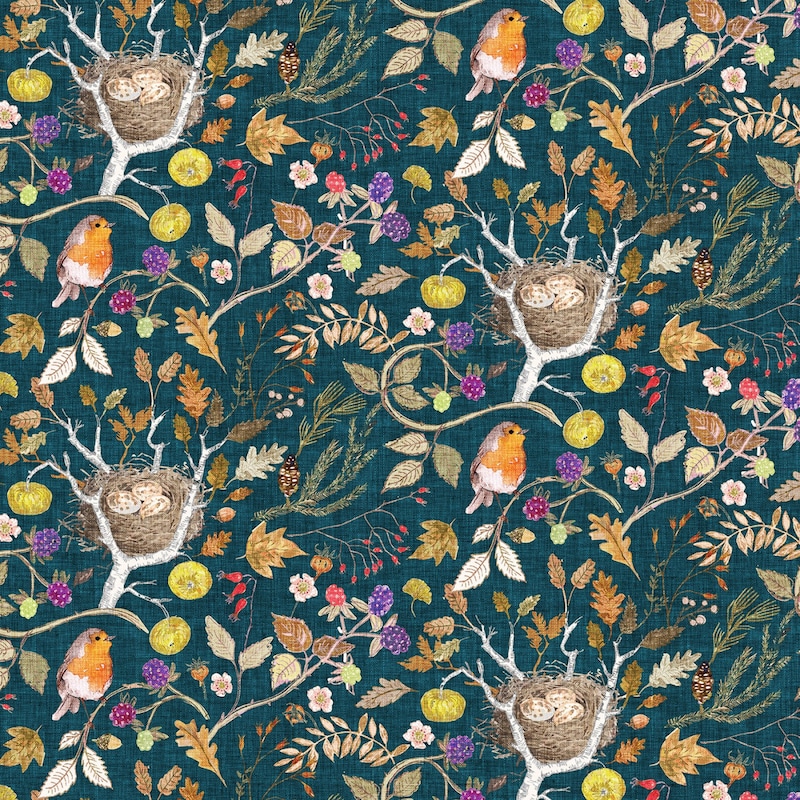 Dark Teal Fabric - Etsy