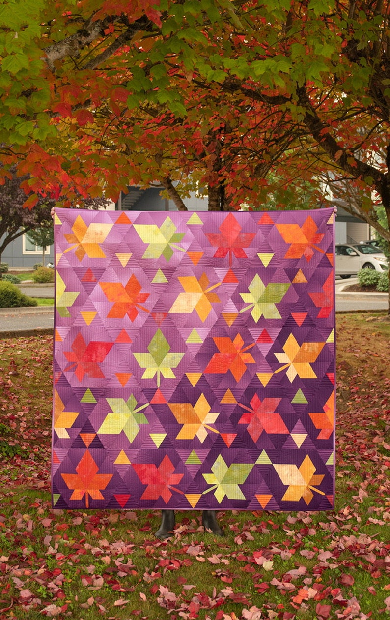 FALL FOLIAGE Quilt Pattern, Leaves, Maple Leaf Quilt, Designed by ...