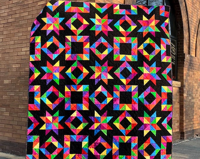 TUNNEL VISION Quilt Pattern, Scrappy Quilt, Baby, Lap, Twin, Queen and ...