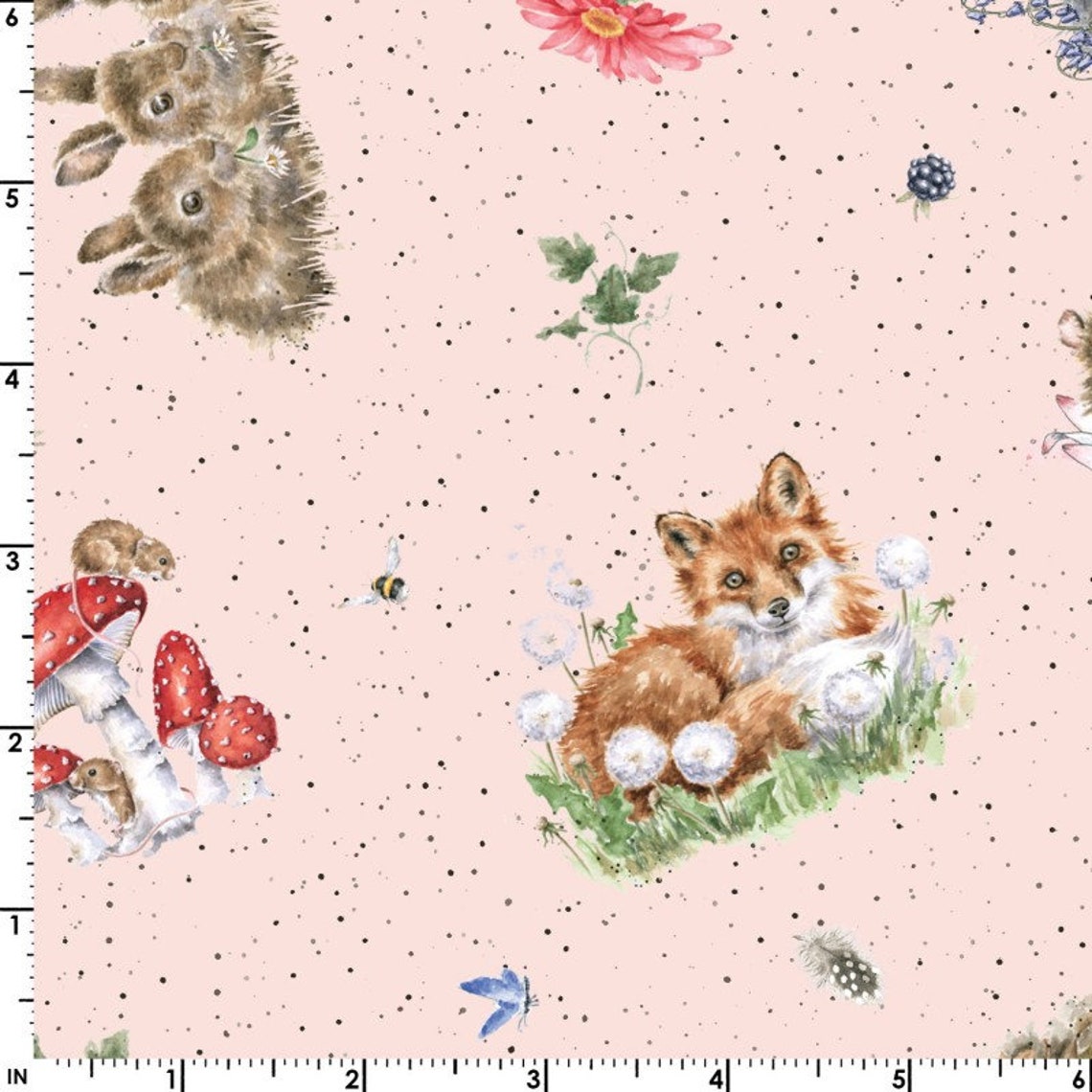 Bramble Patch Pink Tossed Animals Hannah Dale Maywood - Etsy