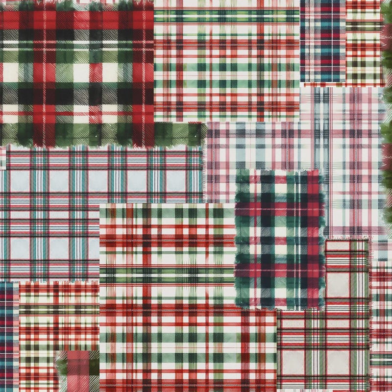 Red and Green Plaid Fabric - Etsy