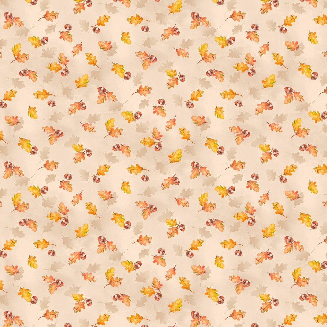 AUTUMN DAY, Leaves & Acorns Fabric, Nancy Mink, Wilmington Prints ...