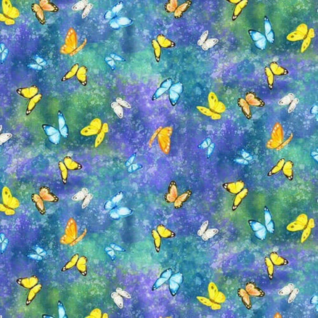 Bunny Meadows, DANCING BUTTERFLIES, Studio E, 100% Cotton Fabric - Etsy