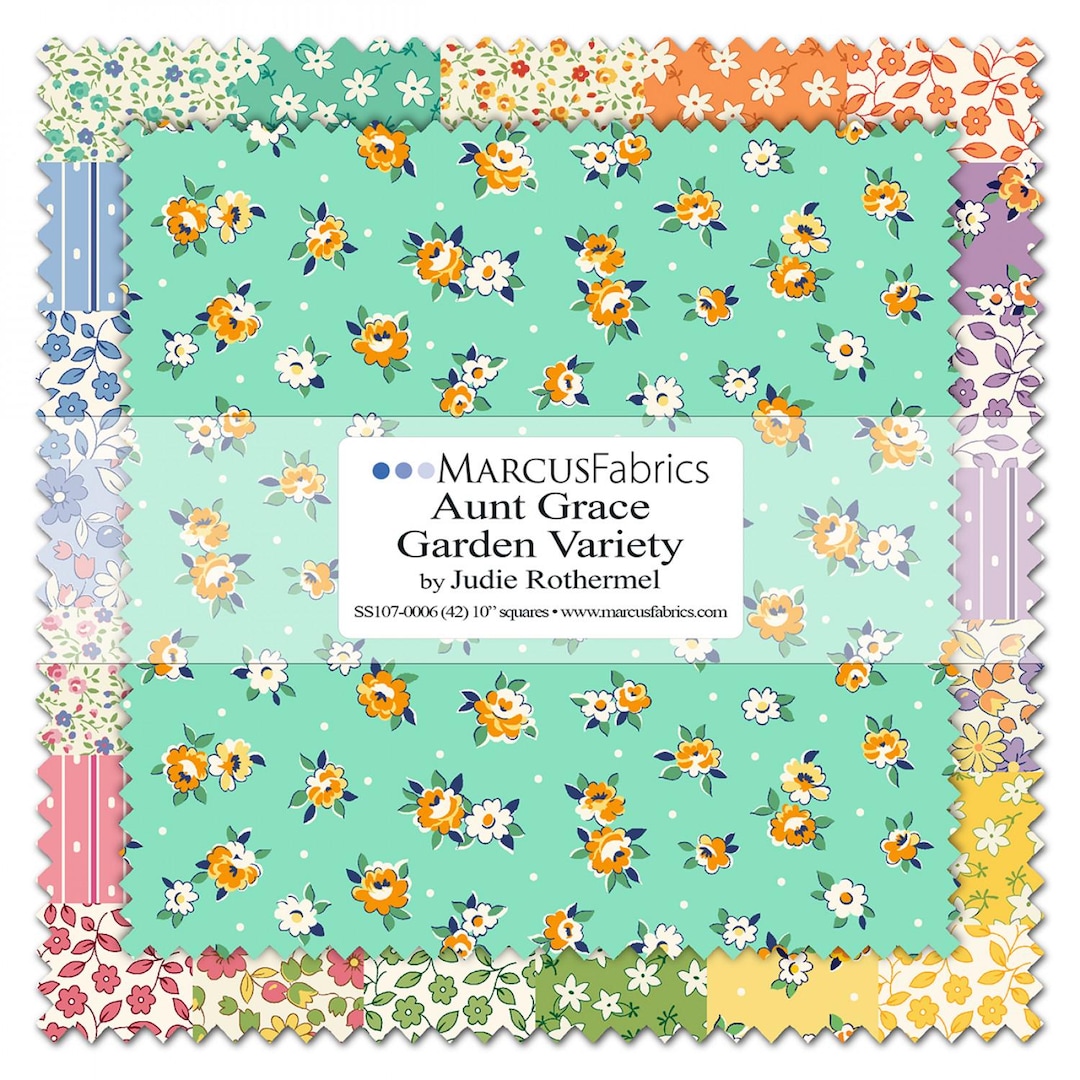 Aunt Grace Garden Variety Precut Fabric, 10 Inch Squares, Layer Cake ...