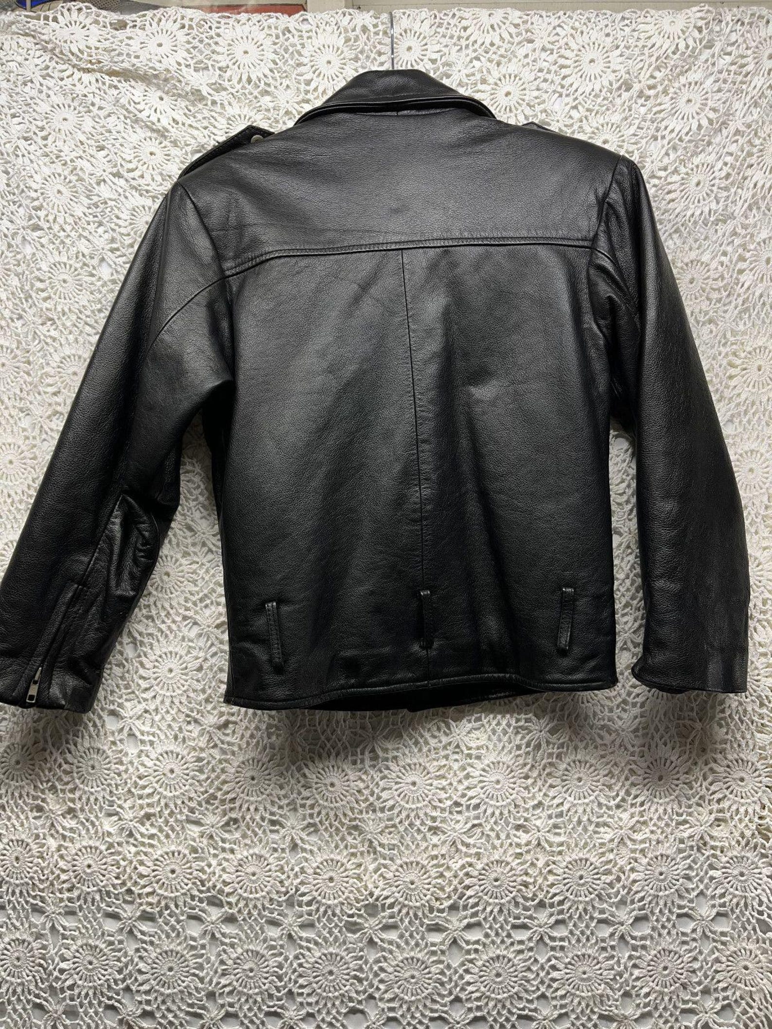 Vintage KC Collections Black Moto Leather Biker Jacket 1980s - Etsy