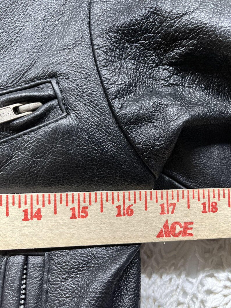 Vintage KC Collections Black Moto Leather Biker Jacket 1980s - Etsy