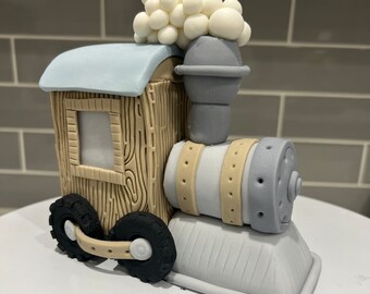 Handmade Edible Fondant Train Cake Topper Set - Etsy