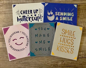 Happy Heart Card Pack of 5 Handmade Cards | Etsy