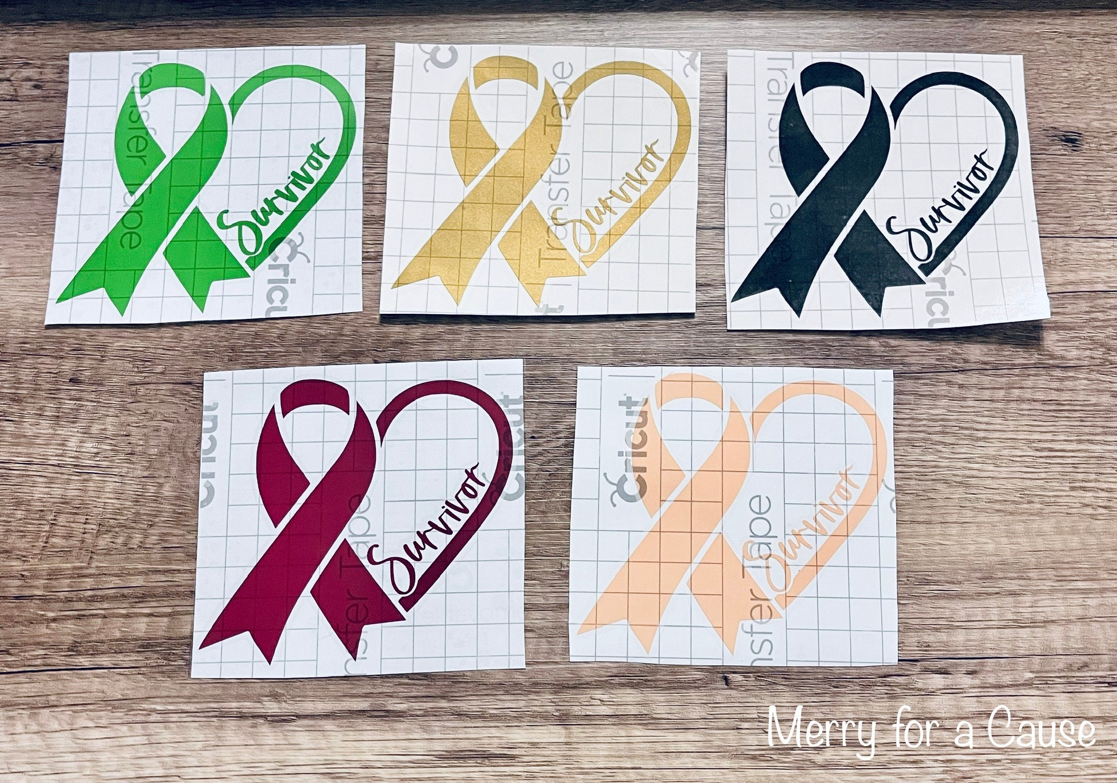 Awareness Ribbon Survivor Vinyl Decals - Etsy
