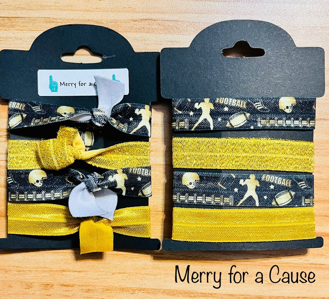 Black and Gold Football Hair Ties - Etsy