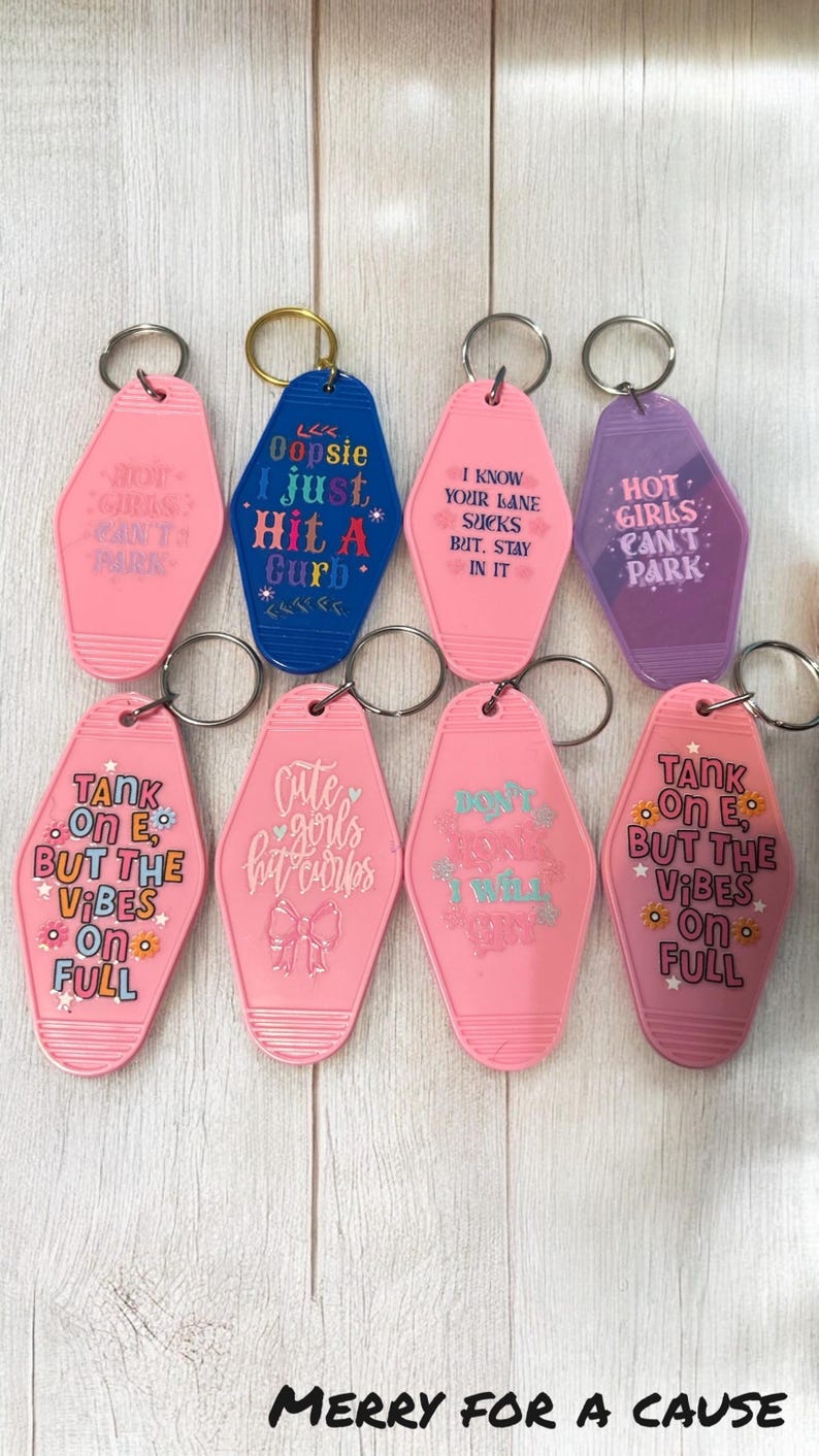 Girly Driving Plastic Keychains - Etsy