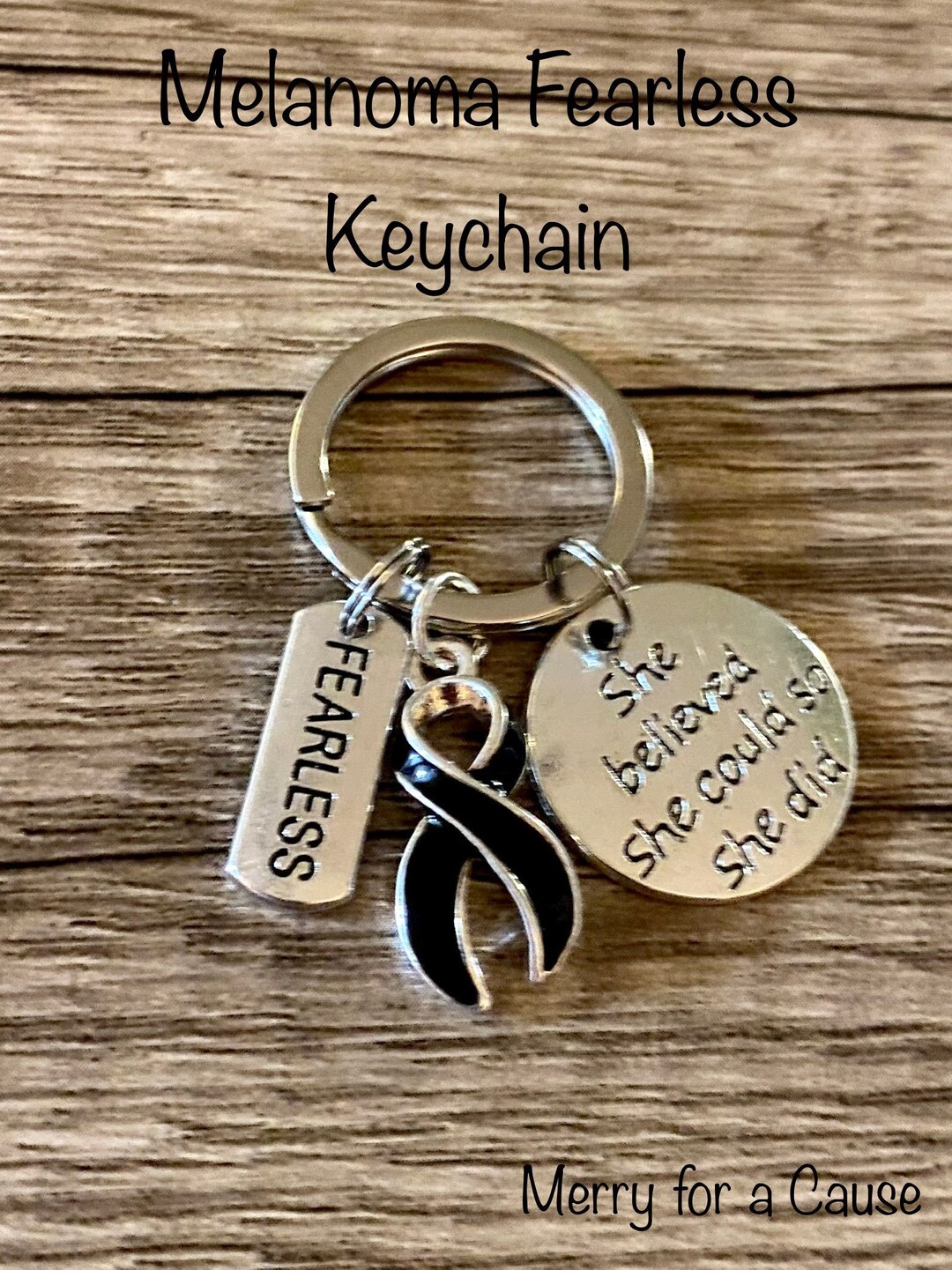 Melanoma / Skin Cancer Awareness Fearless Keychain - Etsy