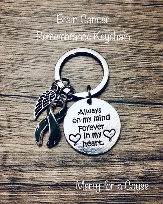 Brain Cancer Remembrance Keychain | Etsy