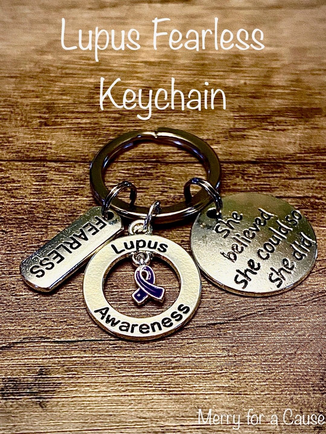 Lupus Awareness Fearless Keychain - Etsy